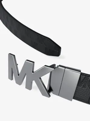 Michael Kors Reversible Leather Belt With Logo Buckle