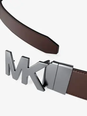 Michael Kors Reversible Leather Belt With Logo Buckle