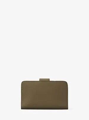 Michael Kors Mk Pop Charm Medium Pebbled Leather Wallet In By - Green