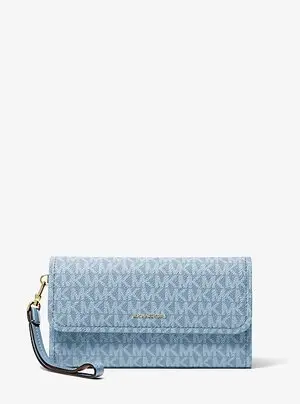 Michael Kors Jet Set Medium Signature Logo Convertible Wristlet - Blue