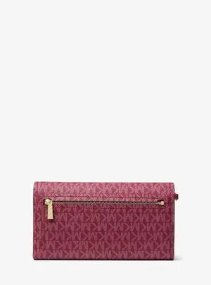 Michael Kors Jet Set Medium Signature Logo Convertible Wristlet - Red