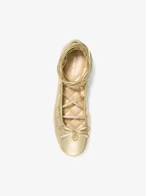Michael Kors Shae Flex Metallic Leather Ballet Flat