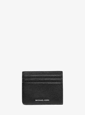 Michael Kors Hudson Pebbled Leather Card Case - Black