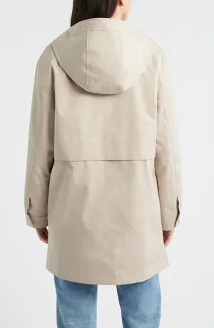 Sam Edelman Water Repellent Hooded Longline Jacket
