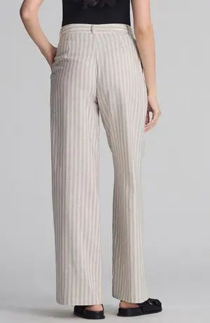 MAVI Pleated Stripe Wide Leg Pants