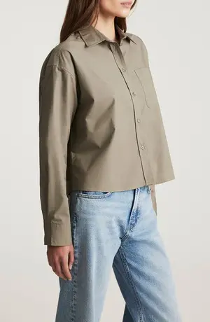 MAVI Crop Cotton Button-up Shirt