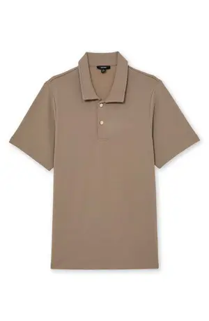 REISS Kennedy Textured Polo - Camel Brown