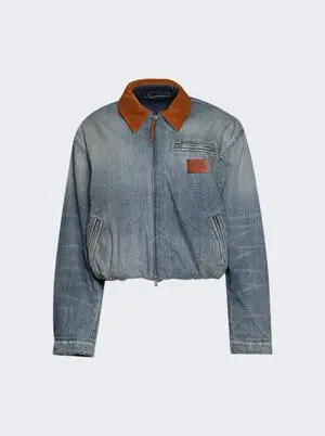 Acne Studios Denim Bomber Jacket - Blue