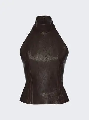 Magda Butrym Leather Halterneck Top