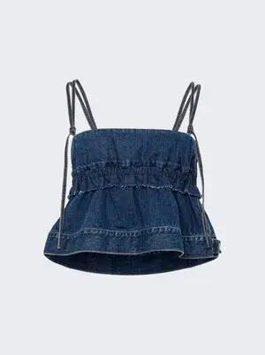 Sacai Denim Cropped Pullover Top
