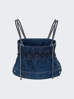 Sacai Denim Cropped Pullover Top