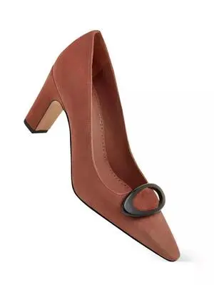 Manolo Blahnik Fenixhi Buckle Pointed Pumps - Brown