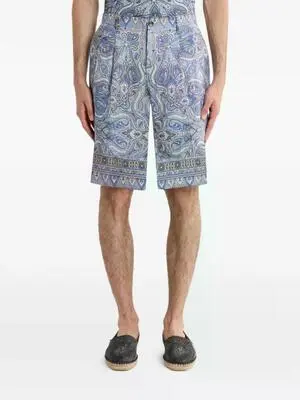 Etro Paisley-print Shorts - Blue