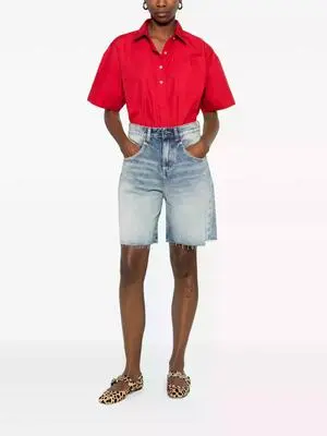 ICON DENIM LOS ANGELES Frayed Denim Shorts - Neutrals