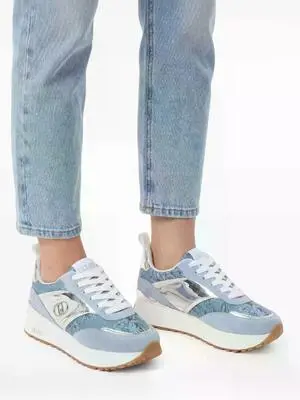 Liu Jo Printed Denim Platform Sneakers - Blue