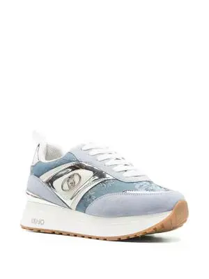 Liu Jo Printed Denim Platform Sneakers - Blue