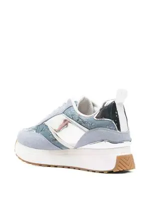 Liu Jo Printed Denim Platform Sneakers - Blue