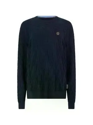 Philipp Plein Jacquard-monogram Sweater - Blue
