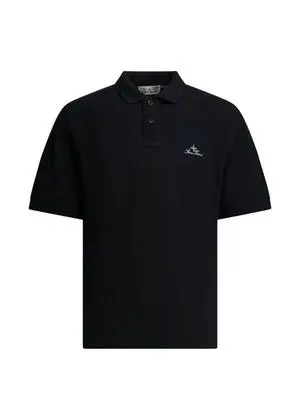 Stone Island Logo Polo Shirt - Black