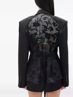 ANN DEMEULEMEESTER Floral-appliqué Fitted Jacket
