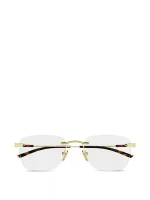 Gucci Rimless Square Eyeglasses - Gold