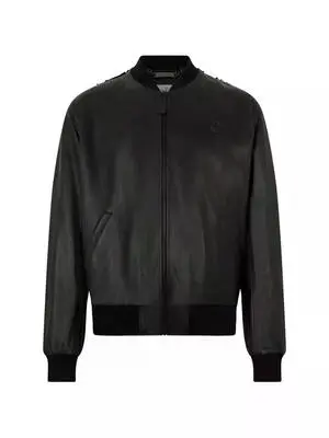 Philipp Plein Leather Bomber Jacket