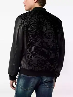 Philipp Plein Leather Bomber Jacket