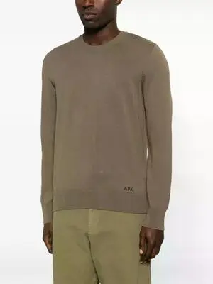 A.p.c. Embroidered Crewneck Sweatshirt - Brown