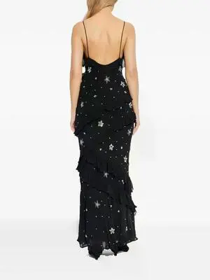 LoveShackFancy Rialto Ruffled Star-embellished Maxi Dress