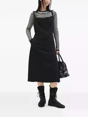 ANN DEMEULEMEESTER Desi Square-neck Midi Dress - Black
