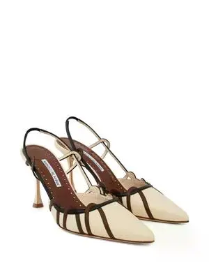 Manolo Blahnik Point-toe Strap Pumps