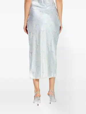 LoveShackFancy Kalo Floral-print Lace Maxi Skirt - Blue