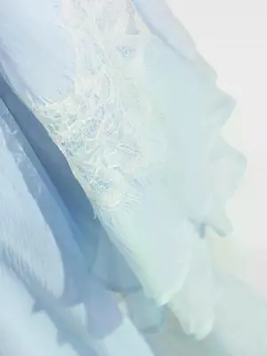 LoveShackFancy Lace-detail Ruffled High-low Skirt - Blue