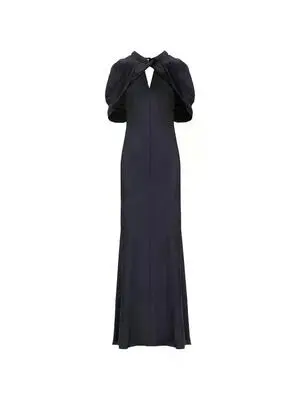 Alberta Ferretti Shiny Satin Dress - Blue
