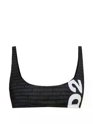 Dsquared2 Logo-print Bikini Top - Black