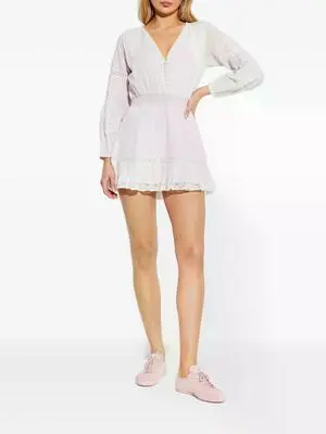LoveShackFancy Lace-detail Pleated Mini Dress