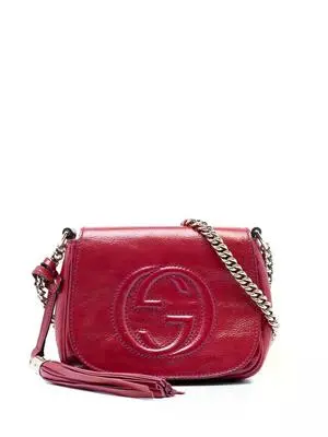 Gucci Small Patent Soho Chain Flap Crossbody Bag - Pink