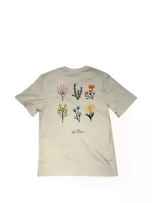 LES DEUX Floral-embroidery T-shirt - Neutrals
