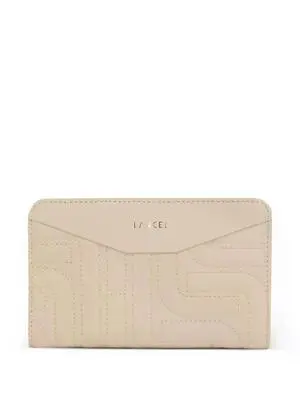 LANCEL Zipped Quilted Compact Wallet - Neutrals