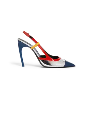 Casablanca Chrome Arch Slingback Pumps