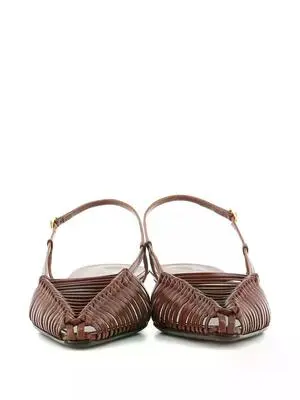 GIUSEPPE ZANOTTI Orsola Woven Slingback Sandals - Brown