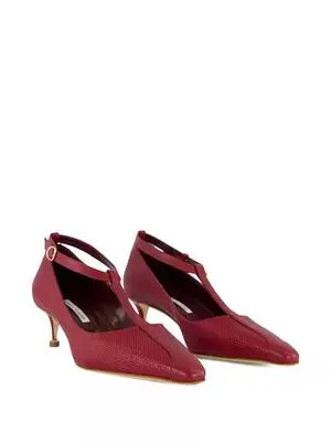 Manolo Blahnik T-bar Leather Pumps