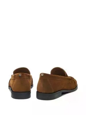 BOSS Suede Loafers With Ruched Detailing
