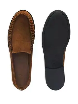 BOSS Suede Loafers With Ruched Detailing