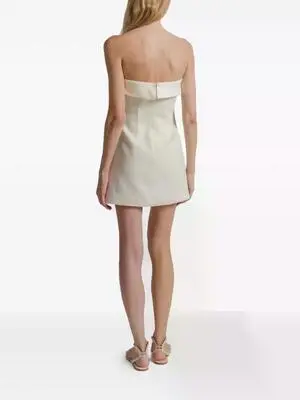 Alberta Ferretti Strapless Floral Print Dress - Neutrals