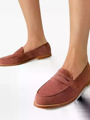 Manolo Blahnik Perrita Suede Loafers - Brown