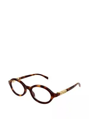 Gucci Logo Round-frame Glasses - Brown