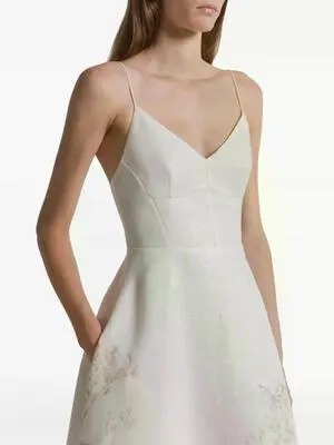 Alberta Ferretti Floral V-neck Dress