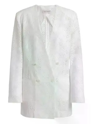 Alberta Ferretti Eyelet Double-breasted Blazer