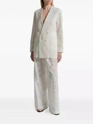 Alberta Ferretti Eyelet Double-breasted Blazer